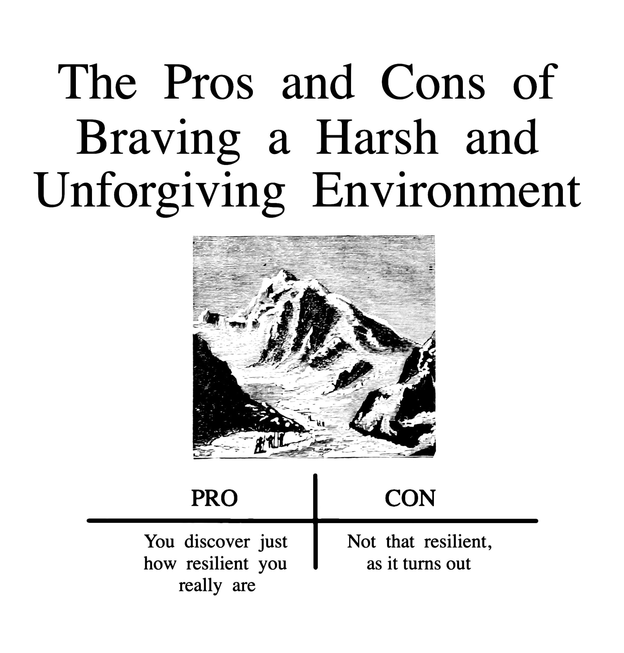 The Pros and Cons of Braving a Harsh and Unforgiving Environment - Мем ...
